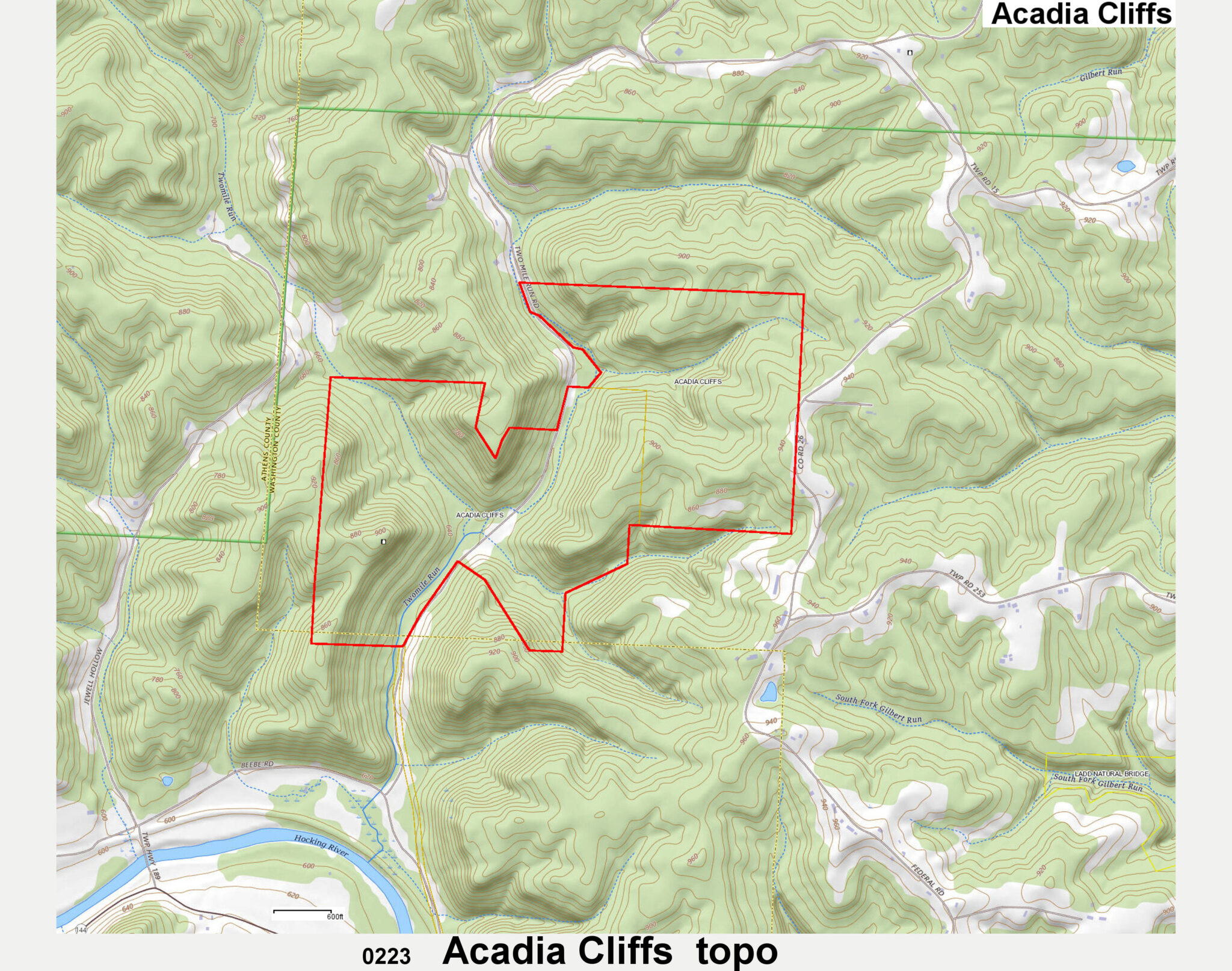 q Acadia Cliffs – Ohio Hunting Maps – 1400+ page Map Guide to Public Lands