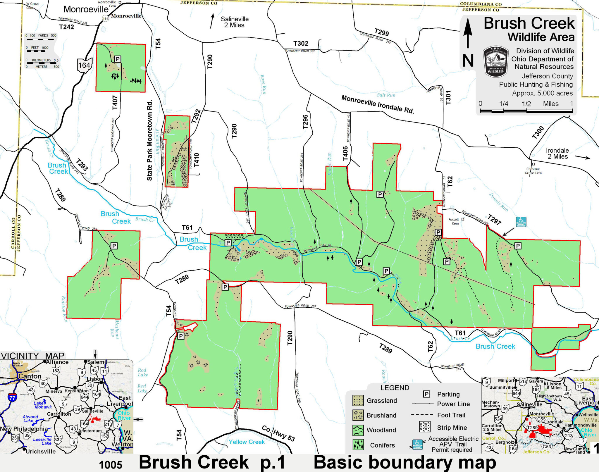 q Brush Creek – Ohio Hunting Maps – 1400+ page Map Guide to Public Lands