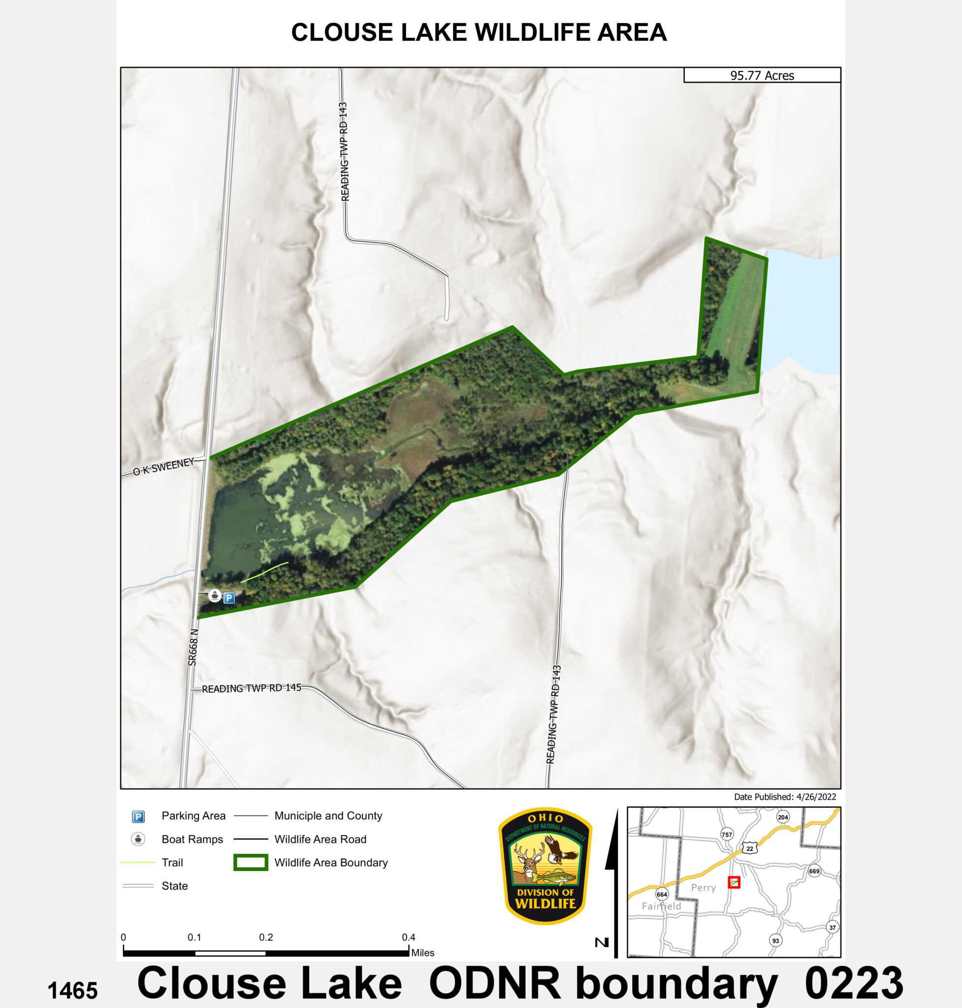 q Clouse Lake - Ohio Hunting Maps - 1250+ page Map Guide to Public Lands