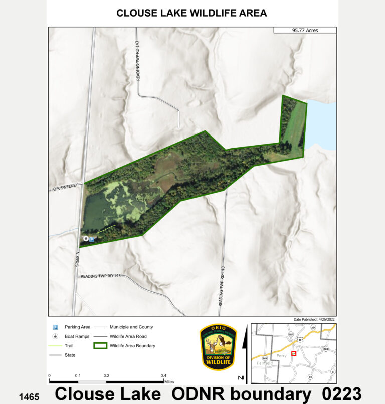 q Clouse Lake - Ohio Hunting Maps - 1250+ page Map Guide to Public Lands