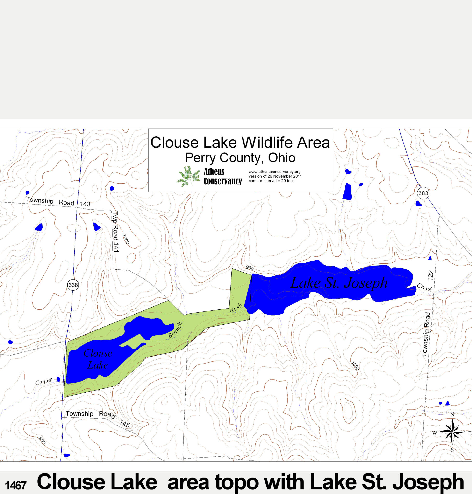 q Clouse Lake - Ohio Hunting Maps - 1250+ page Map Guide to Public Lands
