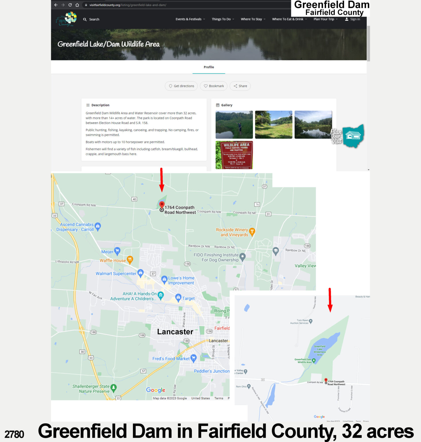 q Greenfield Dam – Ohio Hunting Maps – 1400+ page Map Guide to Public Lands