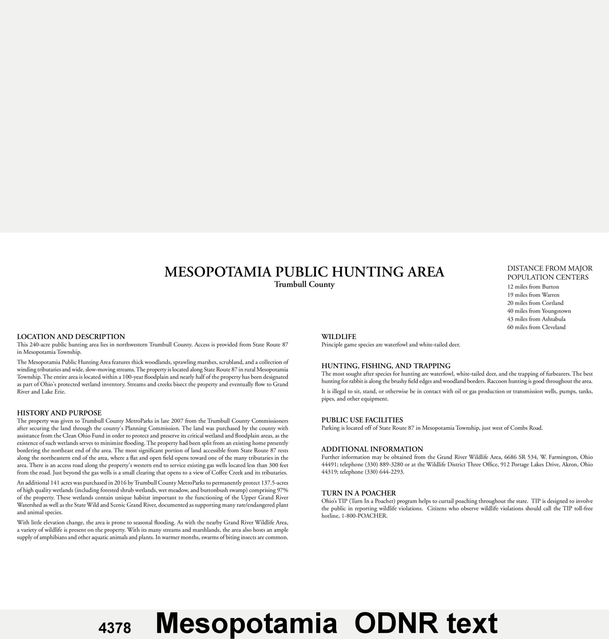 q Mesopotamia – Ohio Hunting Maps – 1400+ page Map Guide to Public Lands