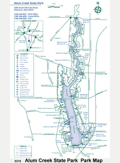 q Alum Creek S.P. large – Ohio Hunting Maps – 1400+ page Map Guide to ...