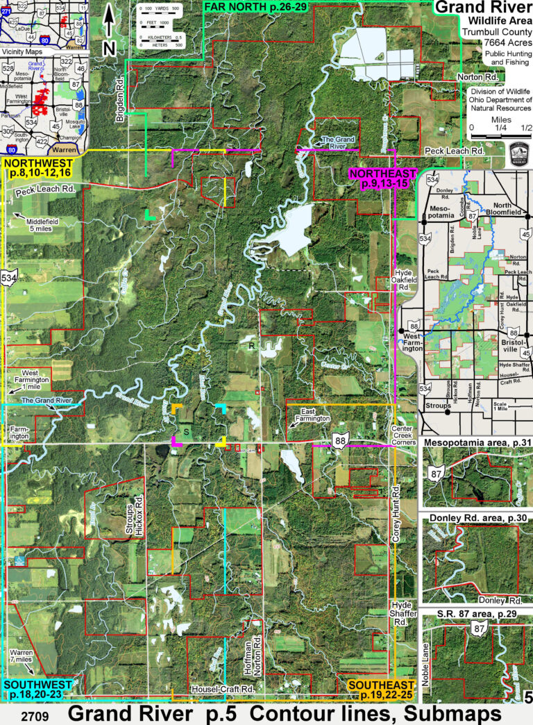q Grand River – Ohio Hunting Maps – 1400+ page Map Guide to Public Lands