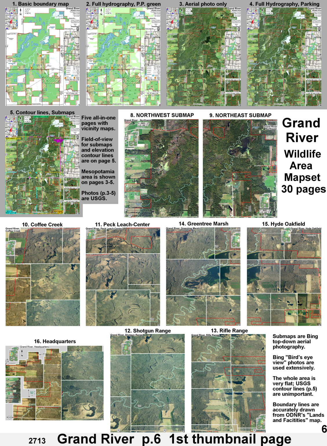 q Grand River – Ohio Hunting Maps – 1400+ page Map Guide to Public Lands