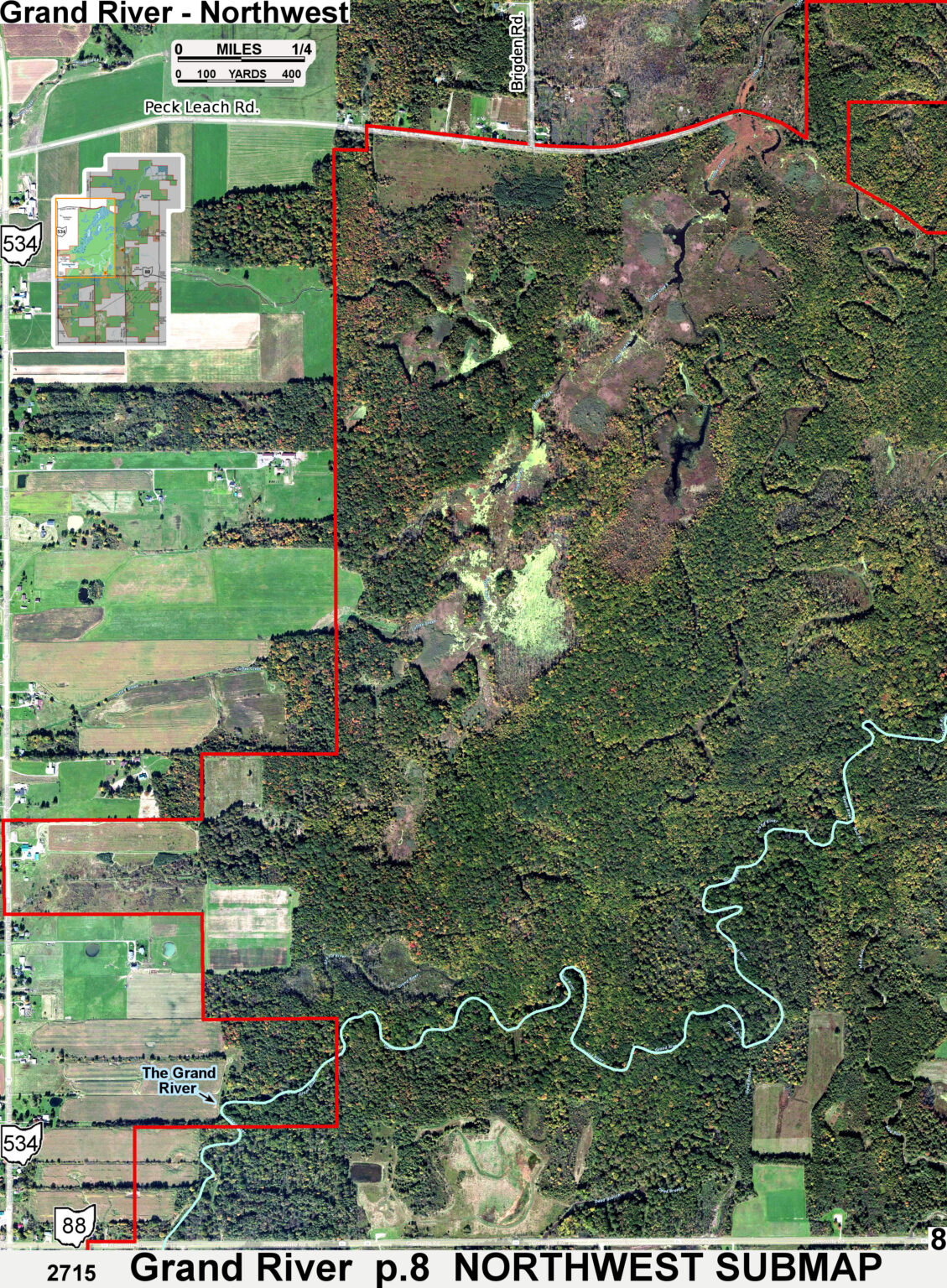 q Grand River – Ohio Hunting Maps – 1400+ page Map Guide to Public Lands