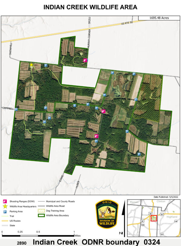 q Indian Creek – Ohio Hunting Maps – 1400+ page Map Guide to Public Lands