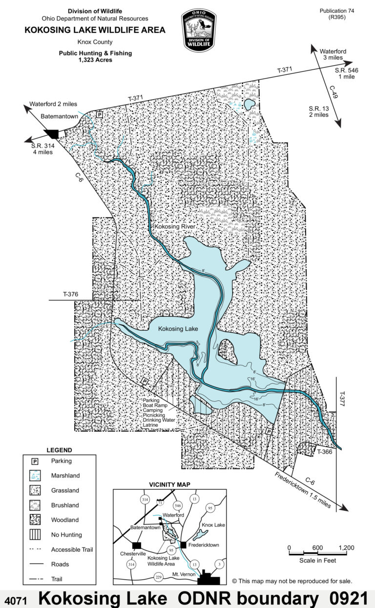 q Kokosing Lake – Ohio Hunting Maps – 1400+ page Map Guide to Public Lands