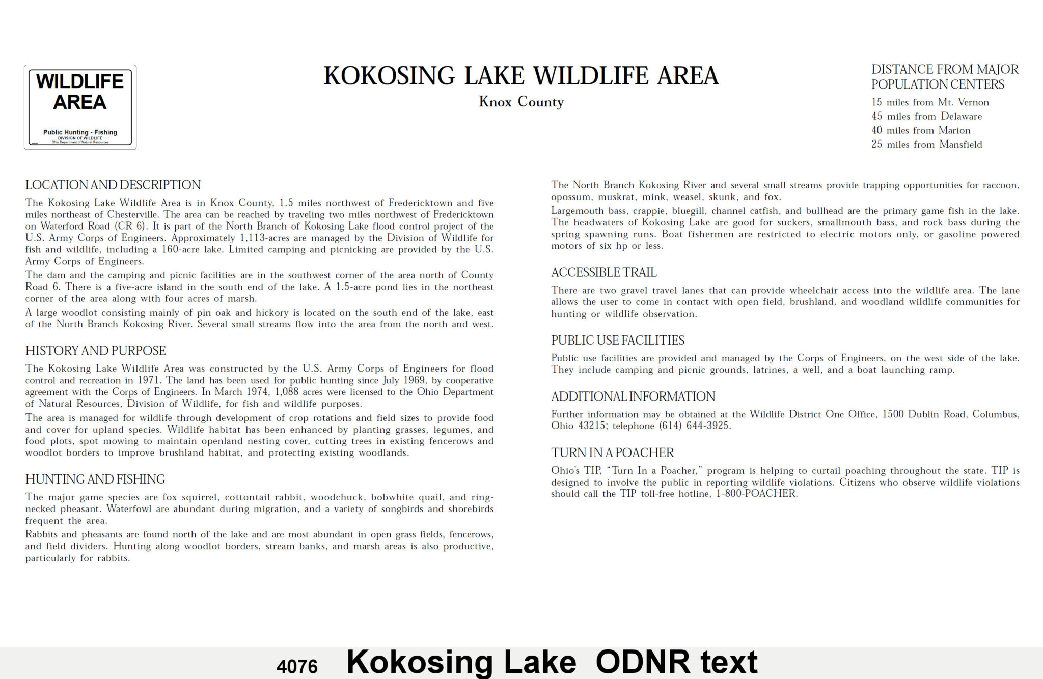 q Kokosing Lake – Ohio Hunting Maps – 1400+ page Map Guide to Public Lands